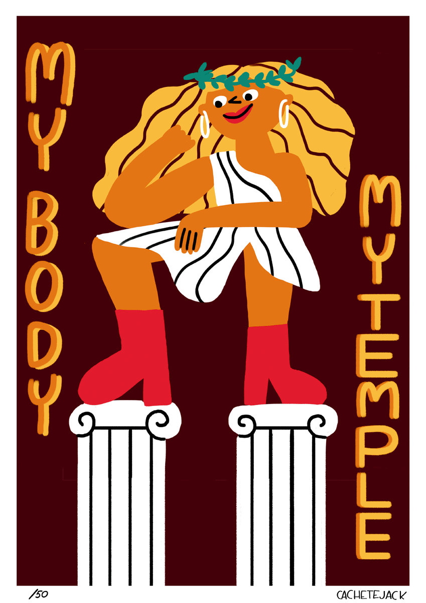 MY BODY MY TEMPLE, print digital by Cachete Jack – La Causa Art Shop